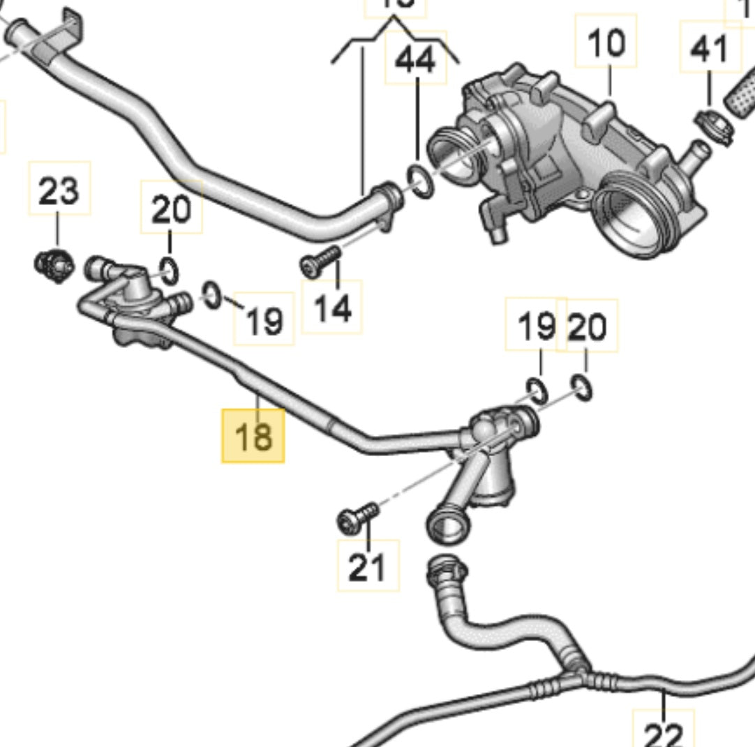059121086BG - Coolant Breather Pipe - 3.0 TDI - Audi B9/C7/4M & Volksw ...