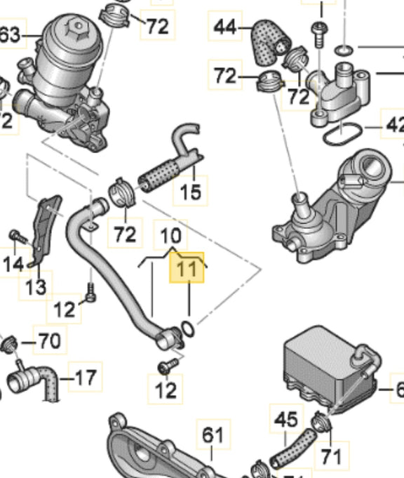 059121437 - Coolant Pipe O-ring - Genuine Volkswagen – VAGPARTS Australia