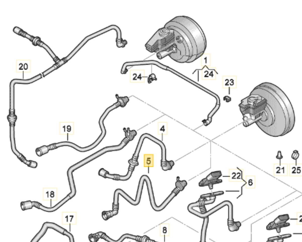 1K0612041KD - Vacuum Pipe with Non-return Valve - Genuine Volkswagen ...