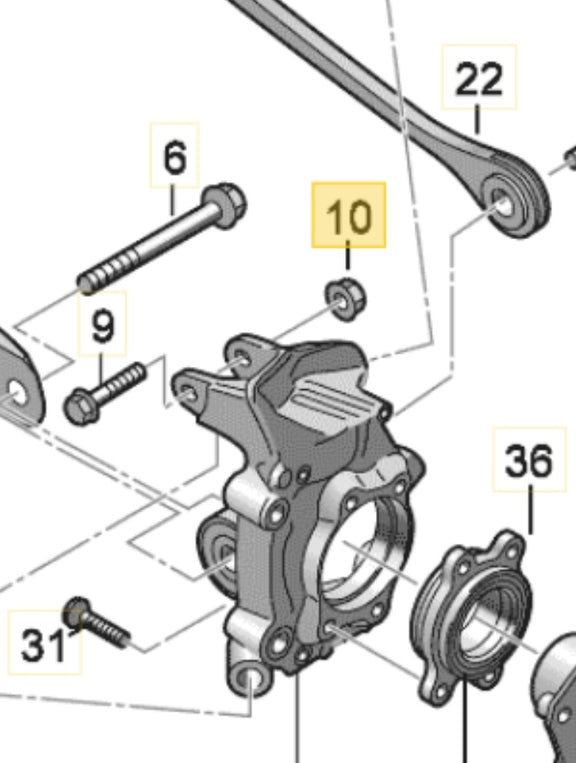 N10106403 - Hexagon Nut, Self-locking (M12x1.5) - Genuine Volkswagen ...