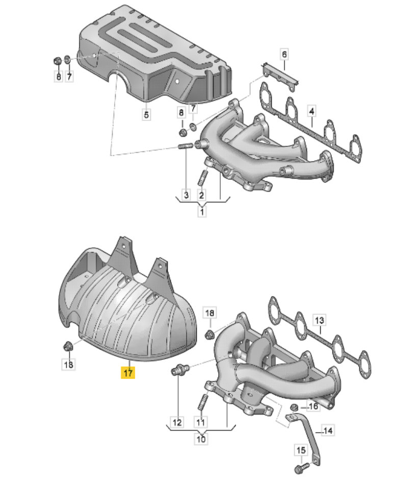 06A253041AE - Exhaust Manifold Heatshield – VAGPARTS Australia