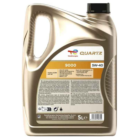 Total Energies - Engine Oil QUARTZ 9000 5W-40 (5L) (502/505) – VAGPARTS ...
