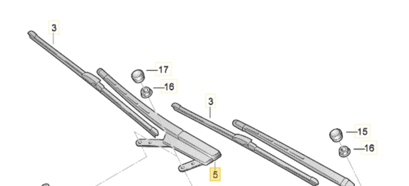 4L2955407B 1P9 - Aero Wiper Arm (Passenger Side, Black) - Audi 4L Q7 2 ...