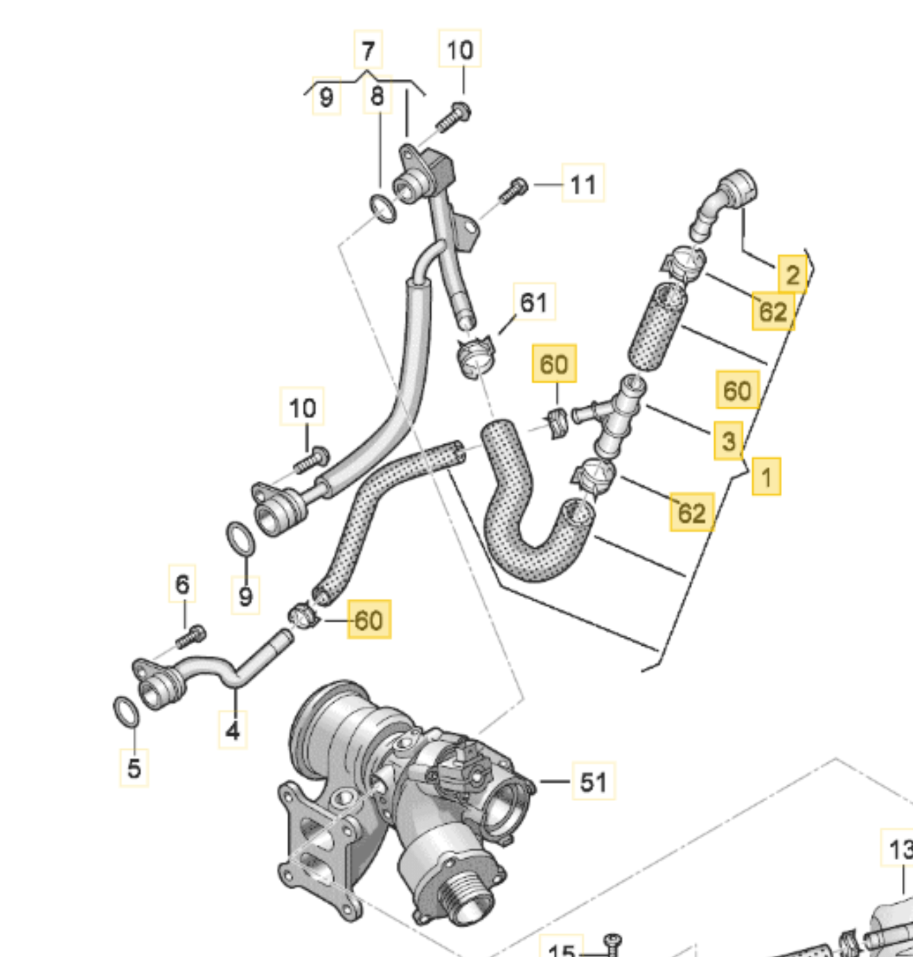 5Q0122073AB - Coolant Hose with Quick-Release Coupling – VAGPARTS Australia