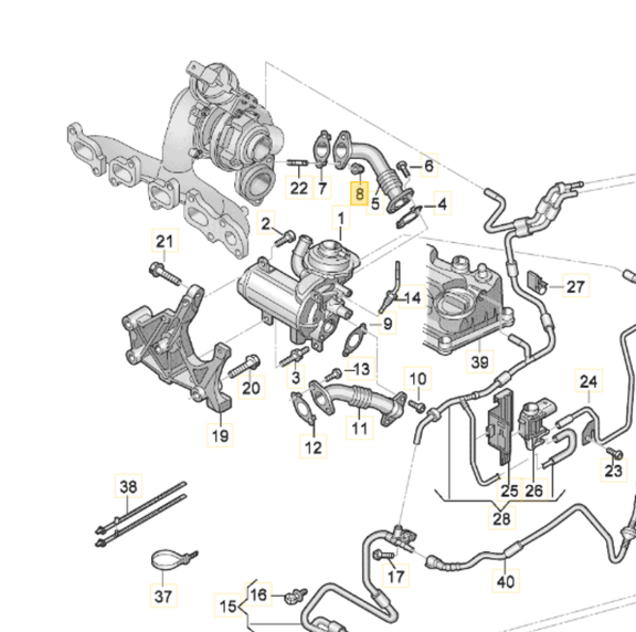 N90894601- Exhaust Manifold Nut - Hexagon - M8 - Audi & Volkswagen ...